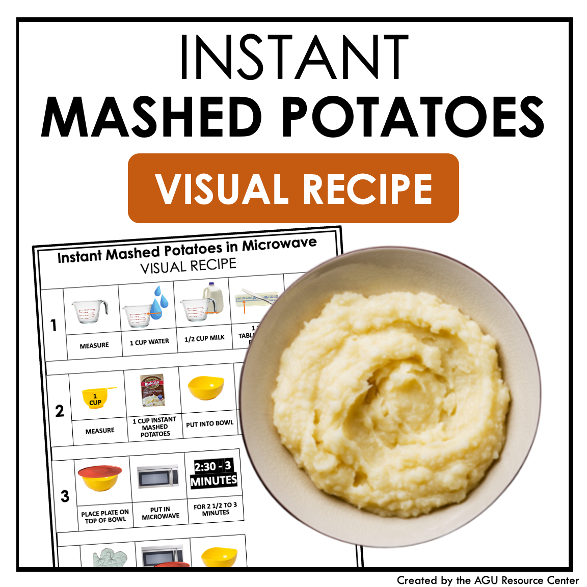Instant Mashed Potatoes Visual Recipe — Autism Grown Up