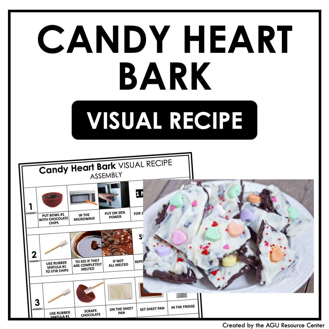 Candy Heart Bark Visual Recipe — Autism Grown Up