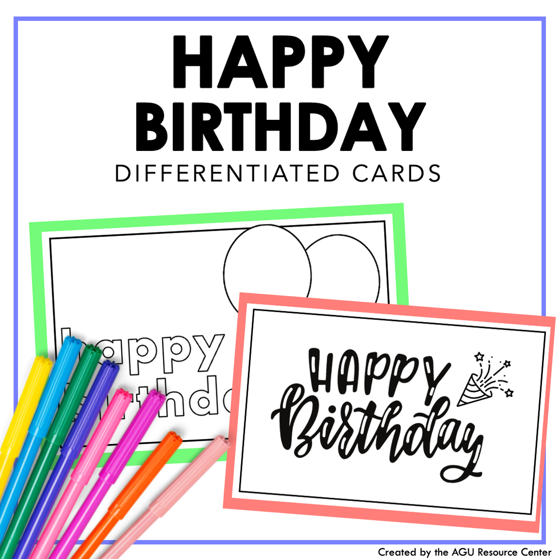 Happy Birthday Greeting Cards | Differentiated Writing for Special Edu ...