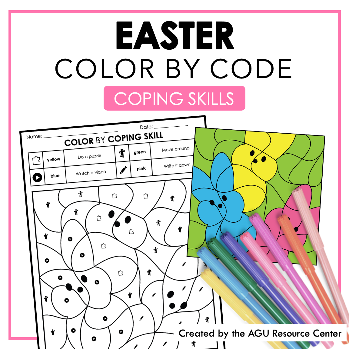 Easter Color by Code | Coping Skills Activity — Autism Grown Up