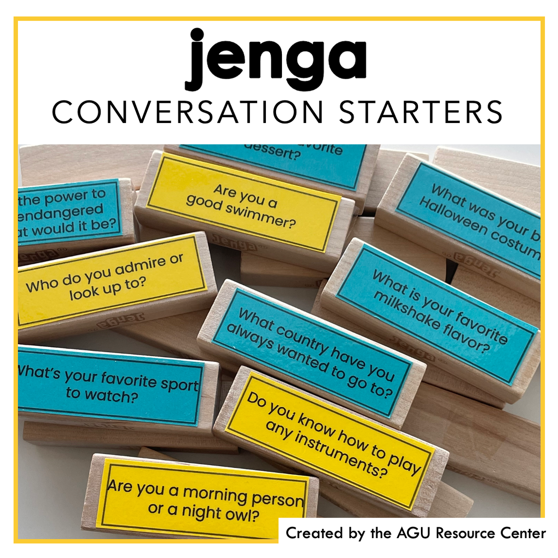 Jenga™️ Conversation Starter Cards for Middle and High School — Autism ...