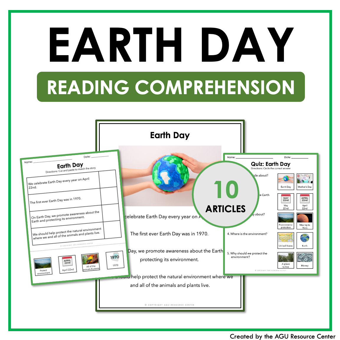 Earth Day | Reading Comprehension Printable — Autism Grown Up