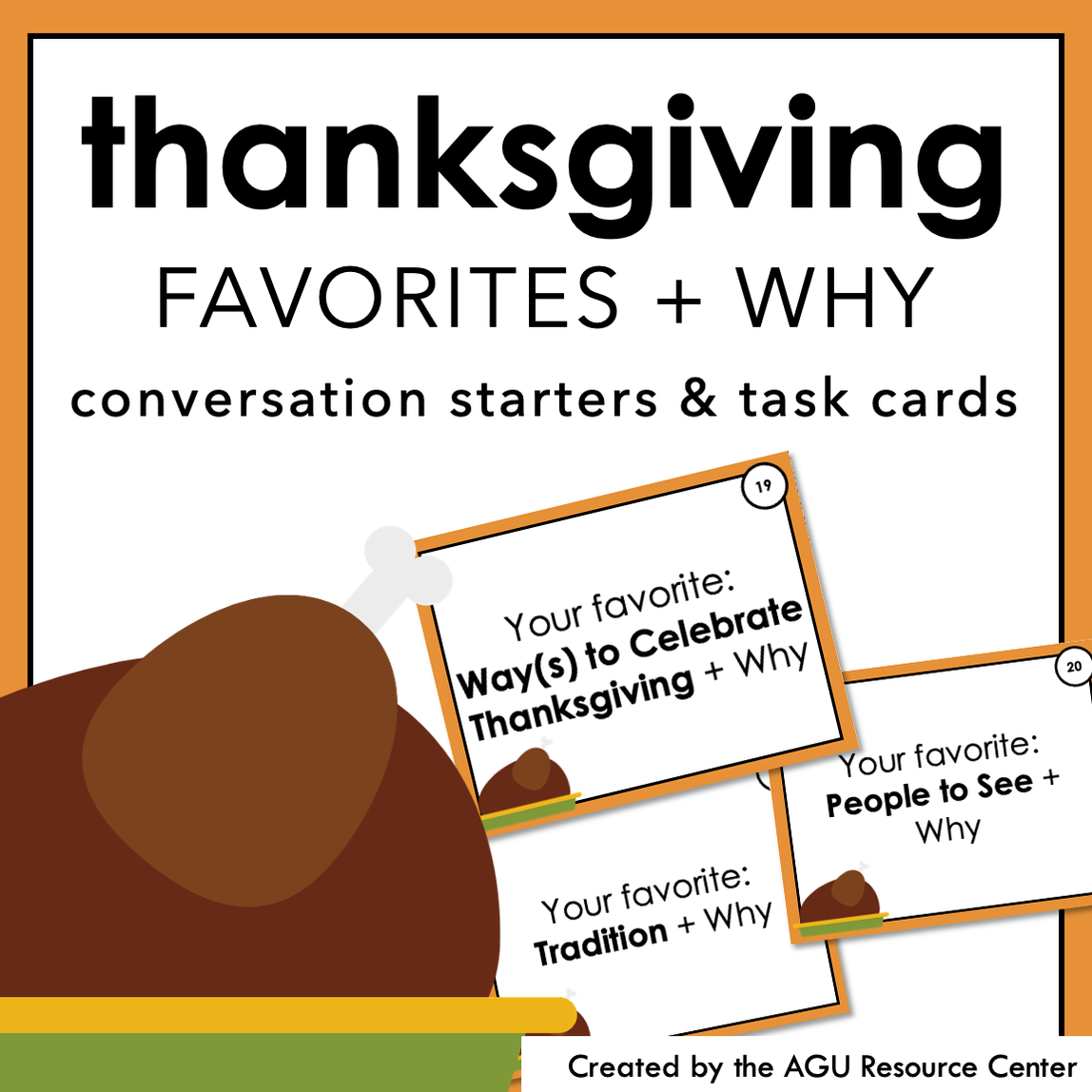 Thanksgiving FAVORITES + WHY | Icebreakers | Social Task Cards | Print ...