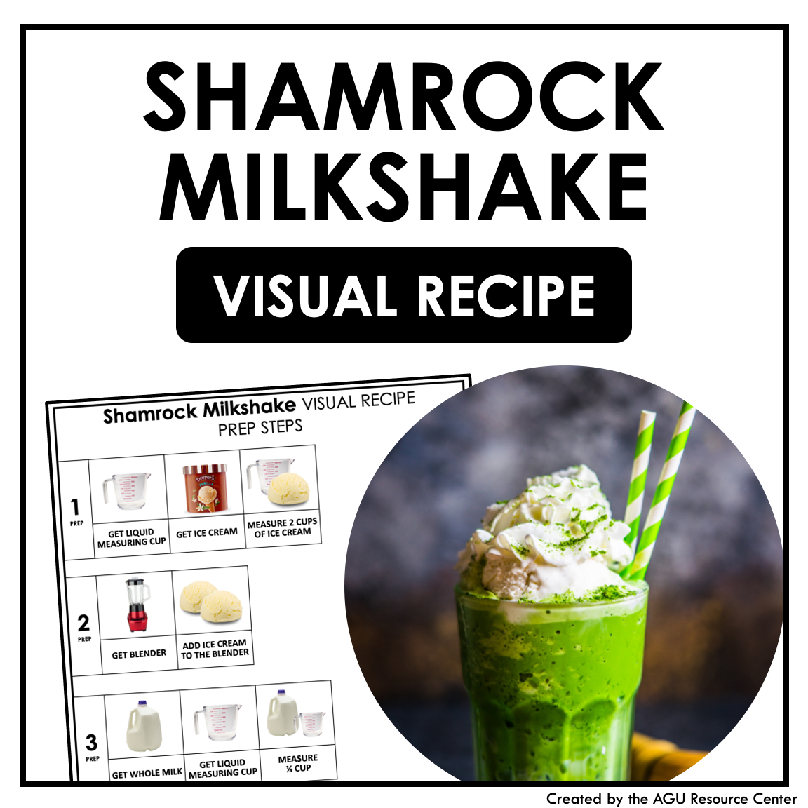 Shamrock Milkshake Visual Recipe — Autism Grown Up