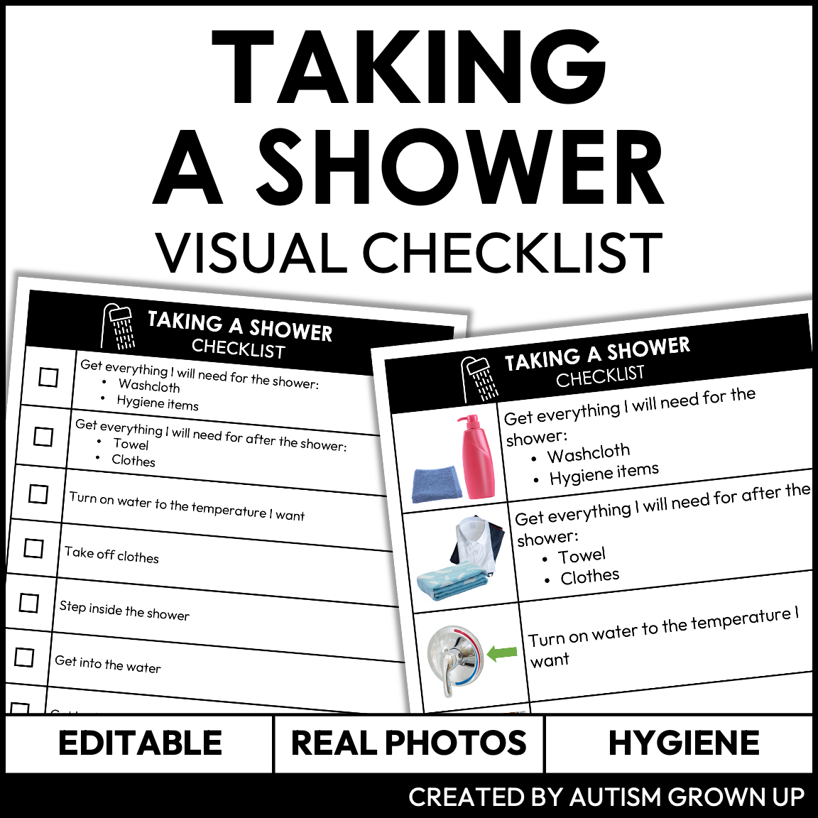 Showering Checklist — Autism Grown Up