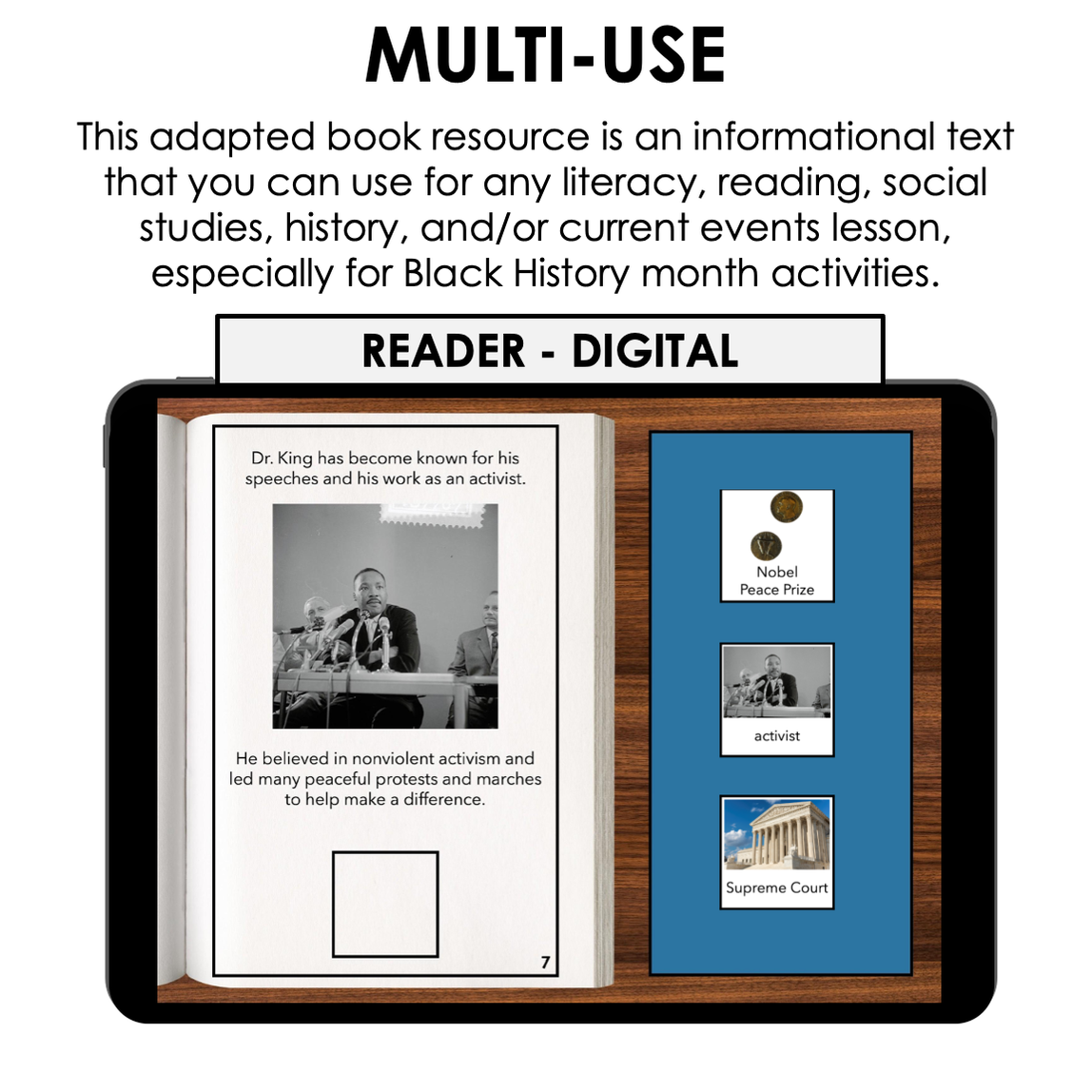 Martin Luther King Jr | Black History Month | Adapted Book — Autism ...