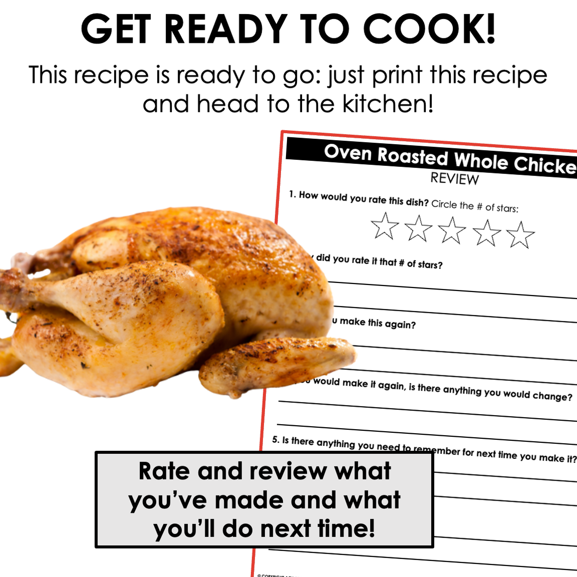 Oven Roasted Whole Chicken Visual Recipe — Autism Grown Up