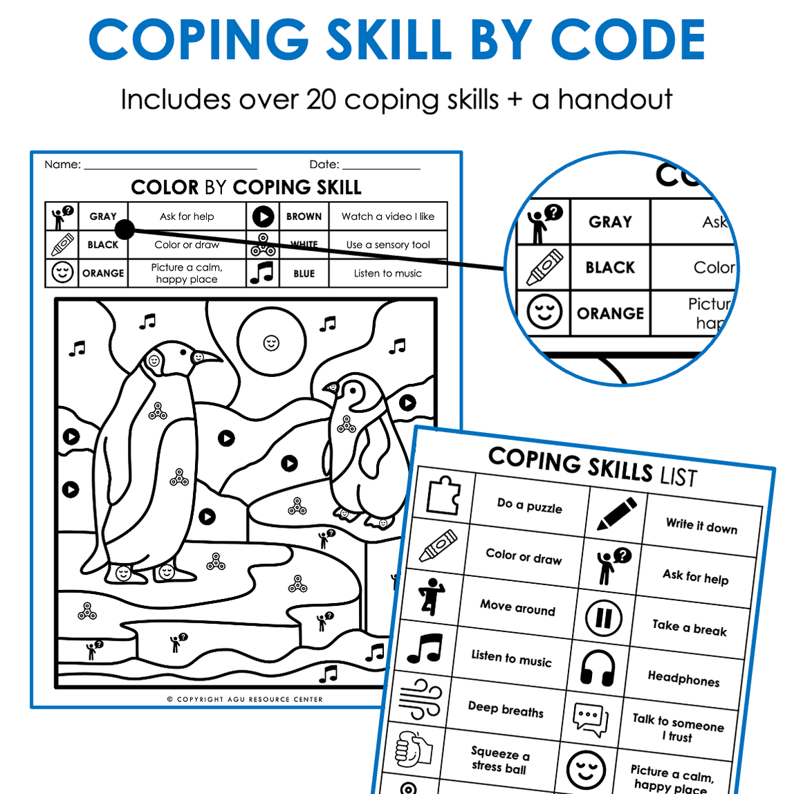 Winter Color by Code | Coping Skills Activity — Autism Grown Up