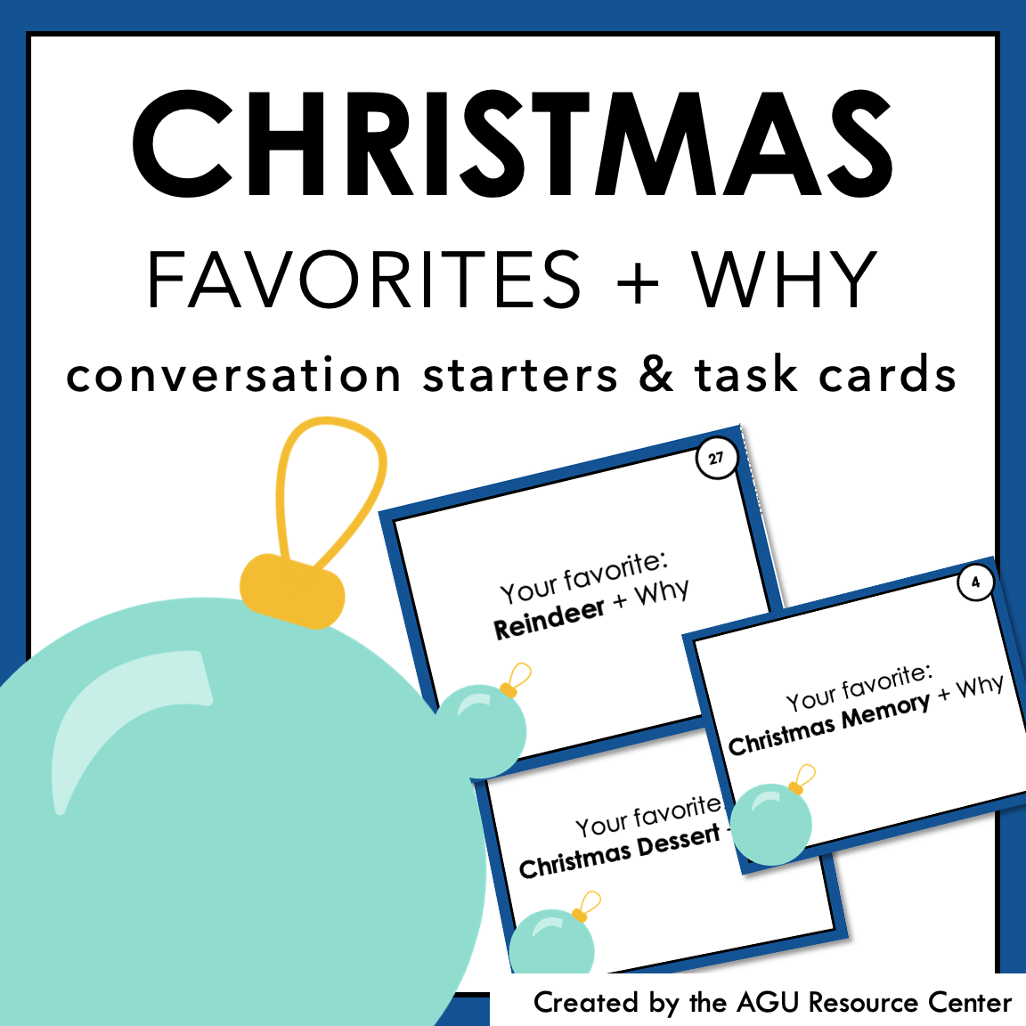 Christmas FAVORITES + WHY | Icebreakers | Social Task Cards | Printabl ...