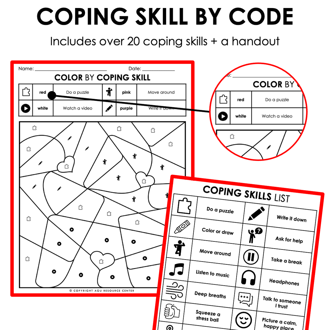 Valentine's Day Color by Code | Coping Skills Activity — Autism Grown Up