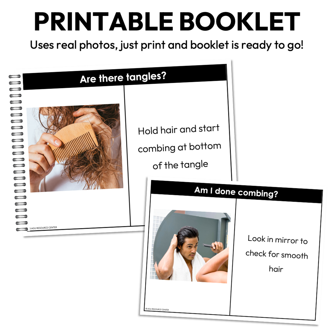 Brushing + Combing Hair Step-By-Step Booklet | Editable — Autism Grown Up