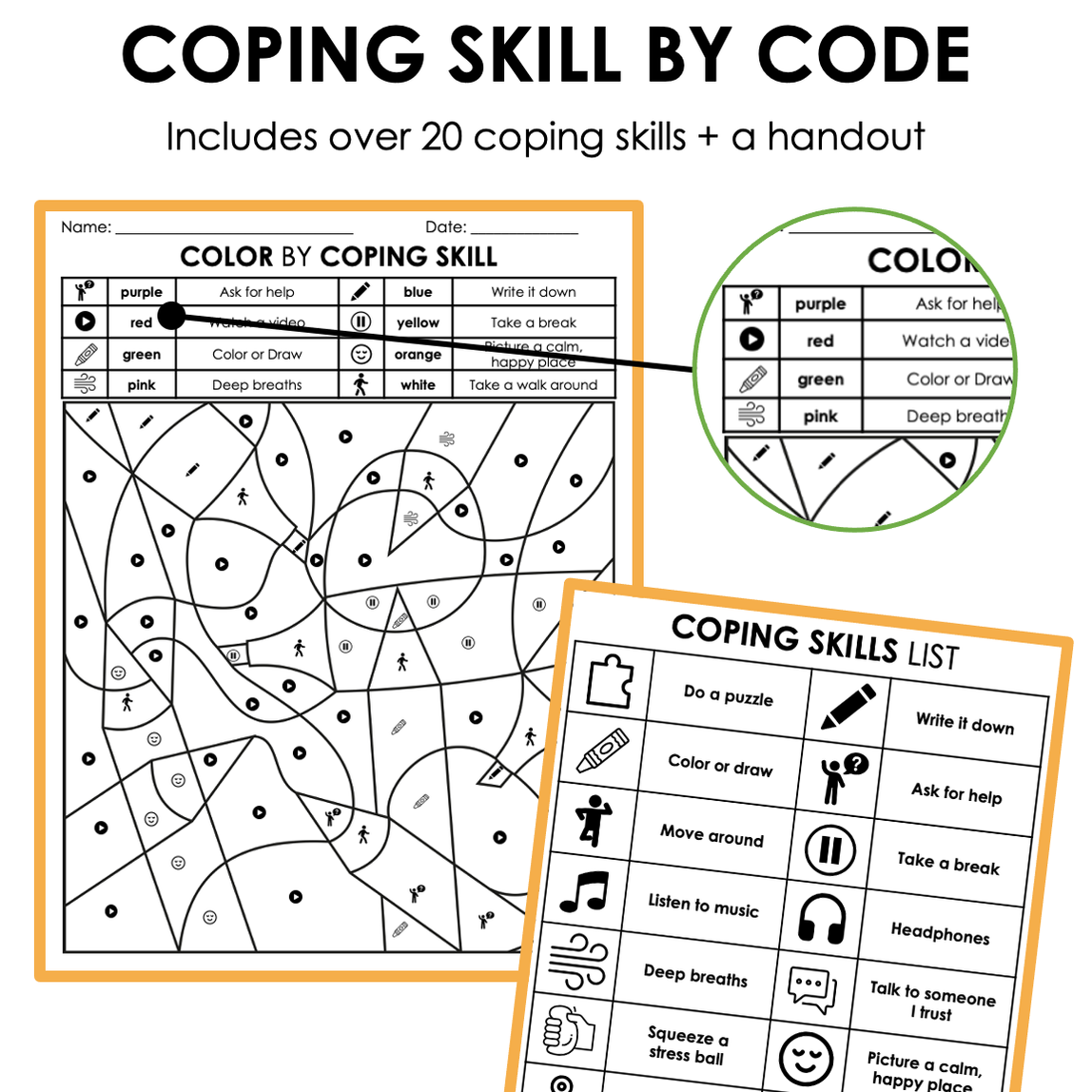 Back to School Color by Code | Coping Skills Activity — Autism Grown Up