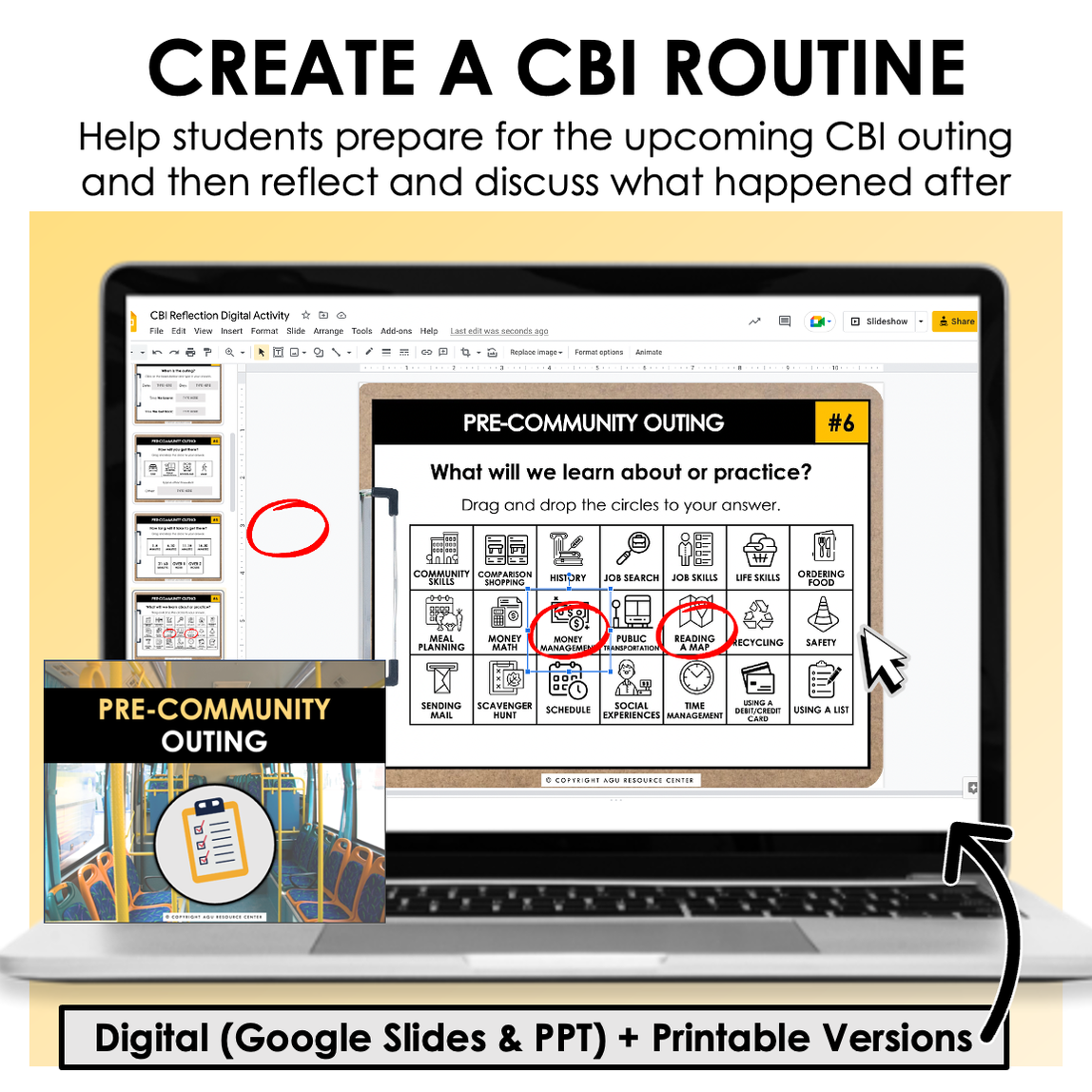 Community Outing (CBI) Visual Reflection Worksheets + Digital Activity ...