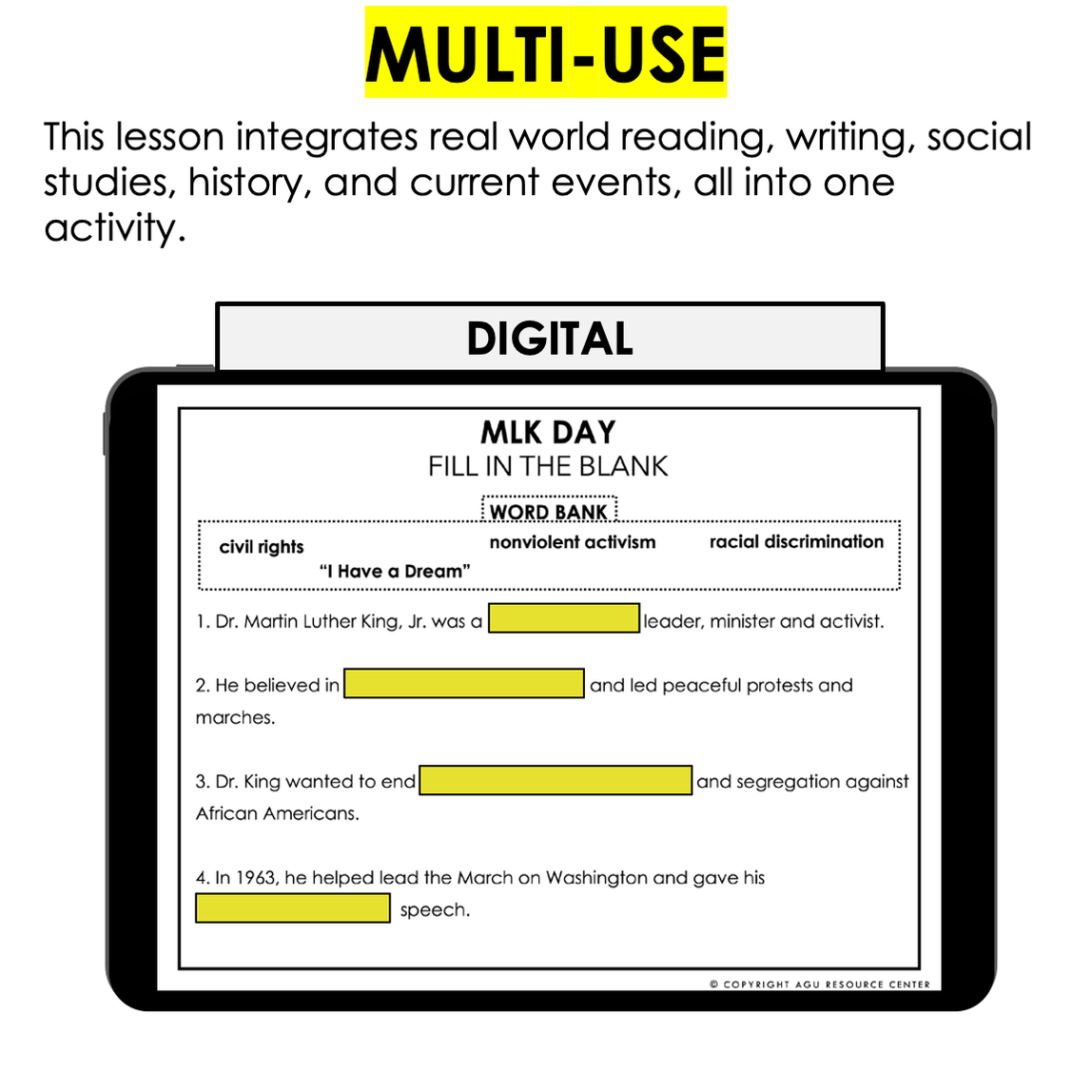 Martin Luther King Jr. Day Activities | Booklet + Interactive Digital ...