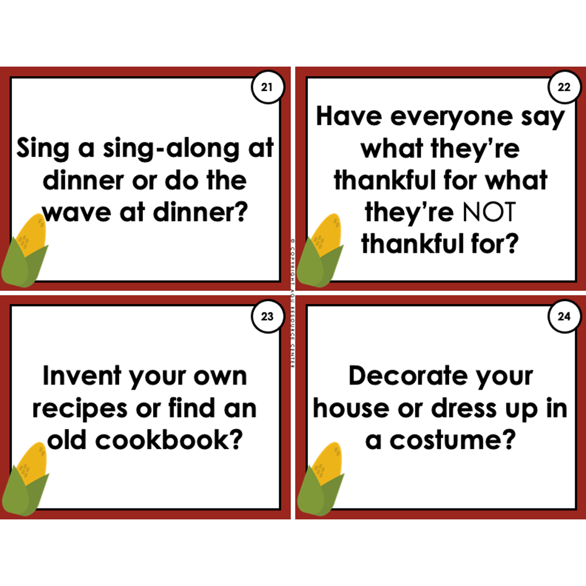 Thanksgiving WOULD YOU RATHER | Icebreakers | Social Task Cards | Prin ...