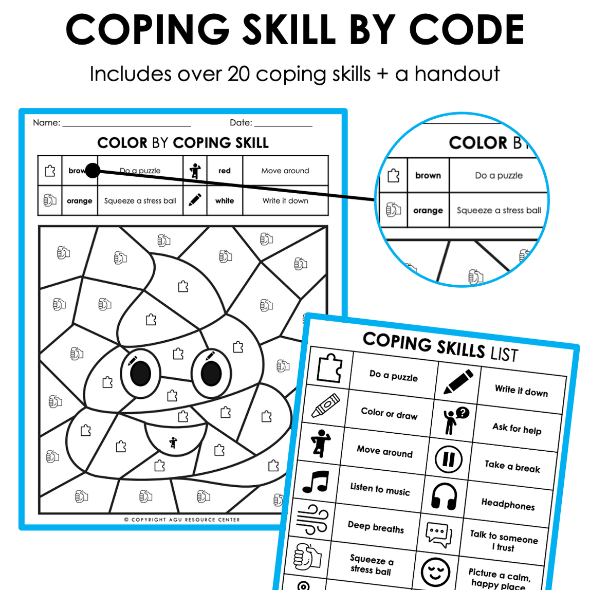Emoji Color by Code | Coping Skills Activity — Autism Grown Up