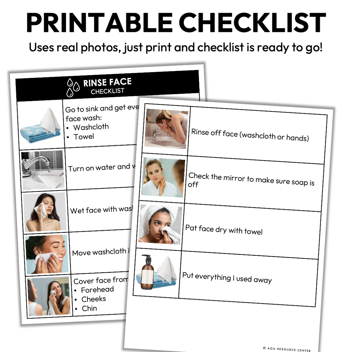 Washing My Face Checklist — Autism Grown Up