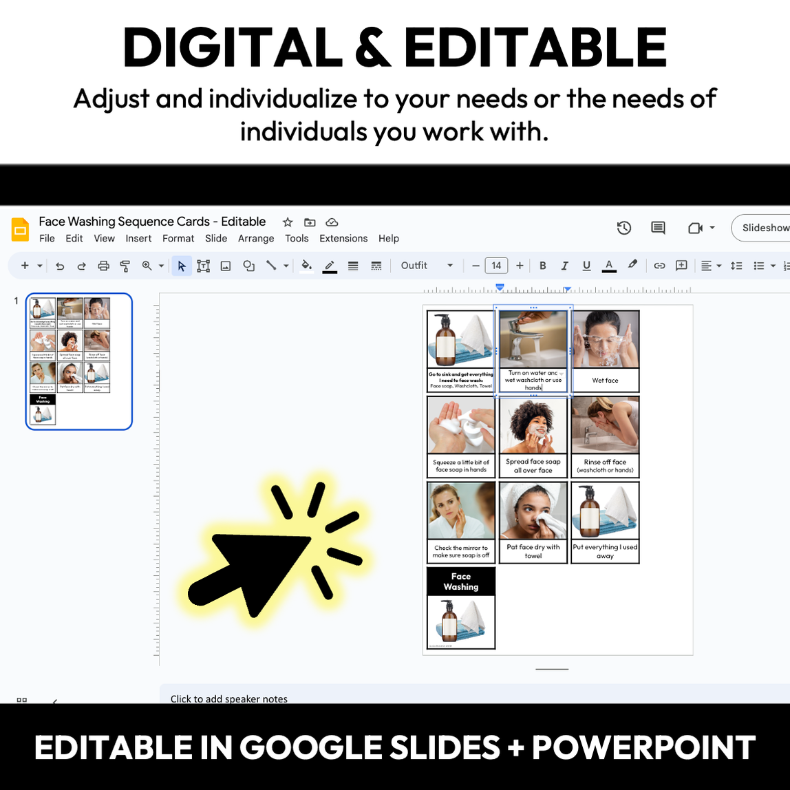 Face Washing Visual Sequence Cards — Autism Grown Up