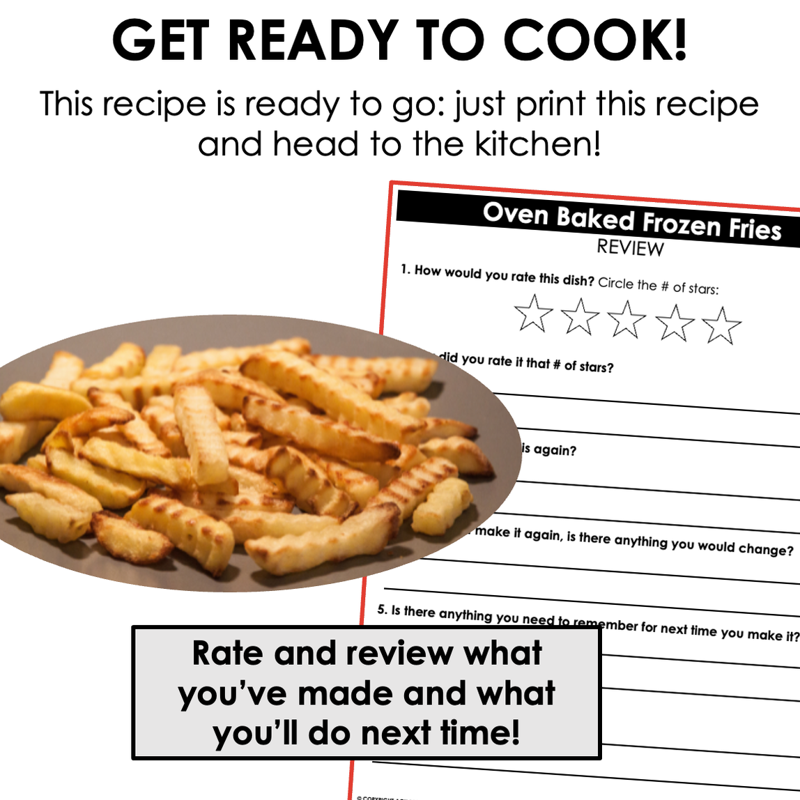 Oven Baked Frozen Fries Visual Recipe — Autism Grown Up
