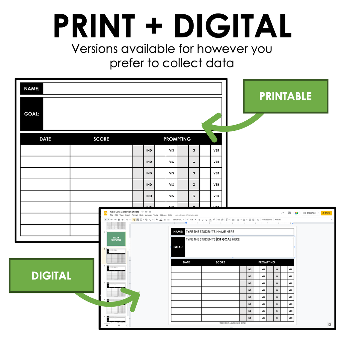 Goal Data Collection Sheet | IEP Data Tracking — Autism Grown Up