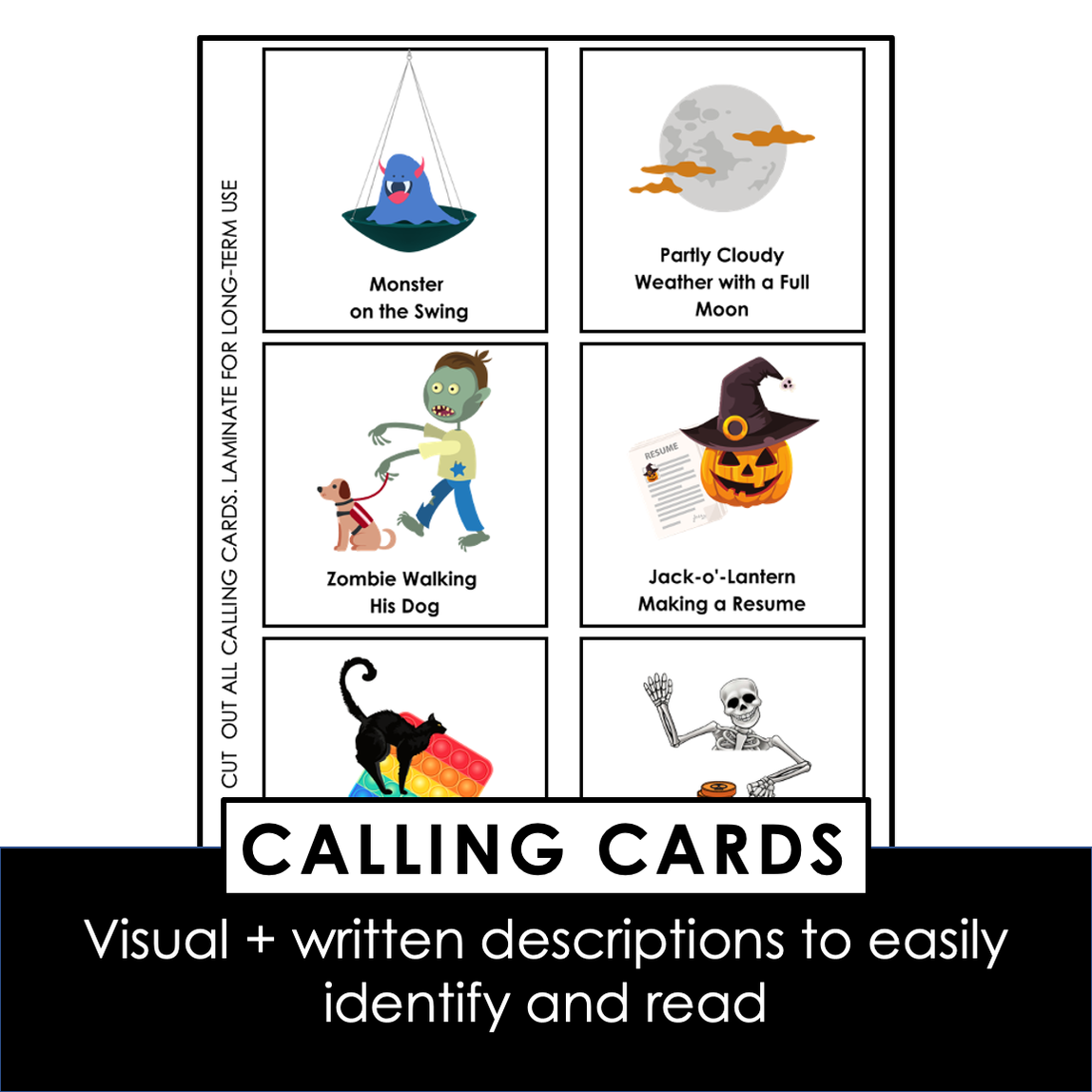 Halloween LIFE SKILLS BINGO — Autism Grown Up