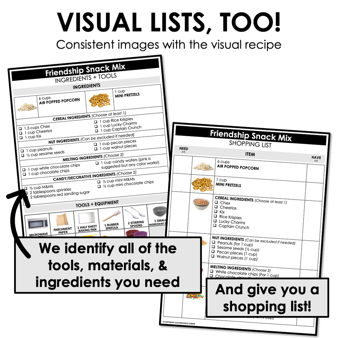 Friendship Snack Mix Visual Recipe — Autism Grown Up