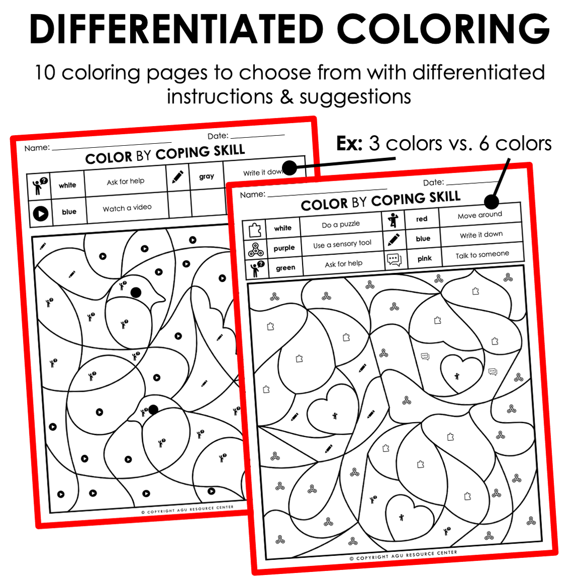 Valentine's Day Color by Code | Coping Skills Activity — Autism Grown Up