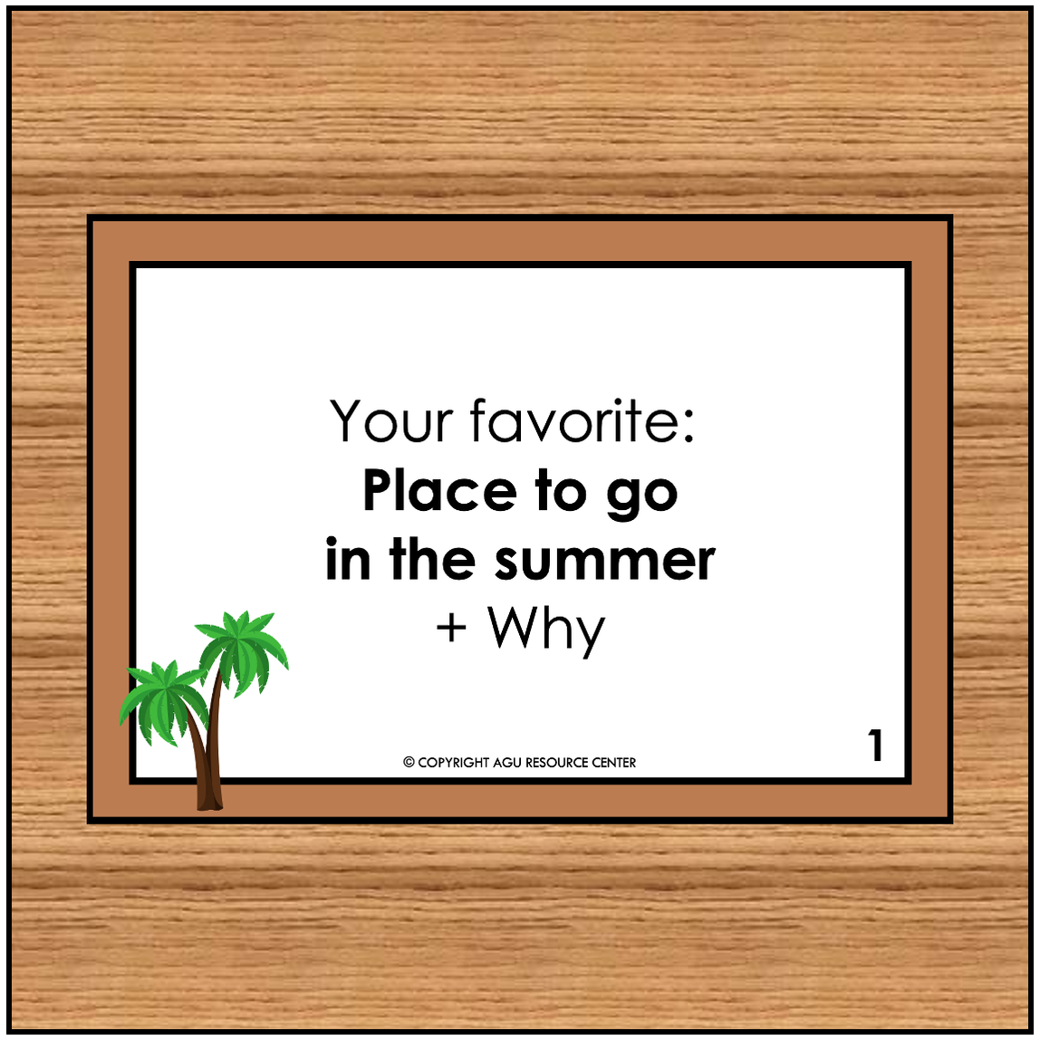 Summer FAVORITES + WHY | Icebreakers | Social Task Cards | Printable ...