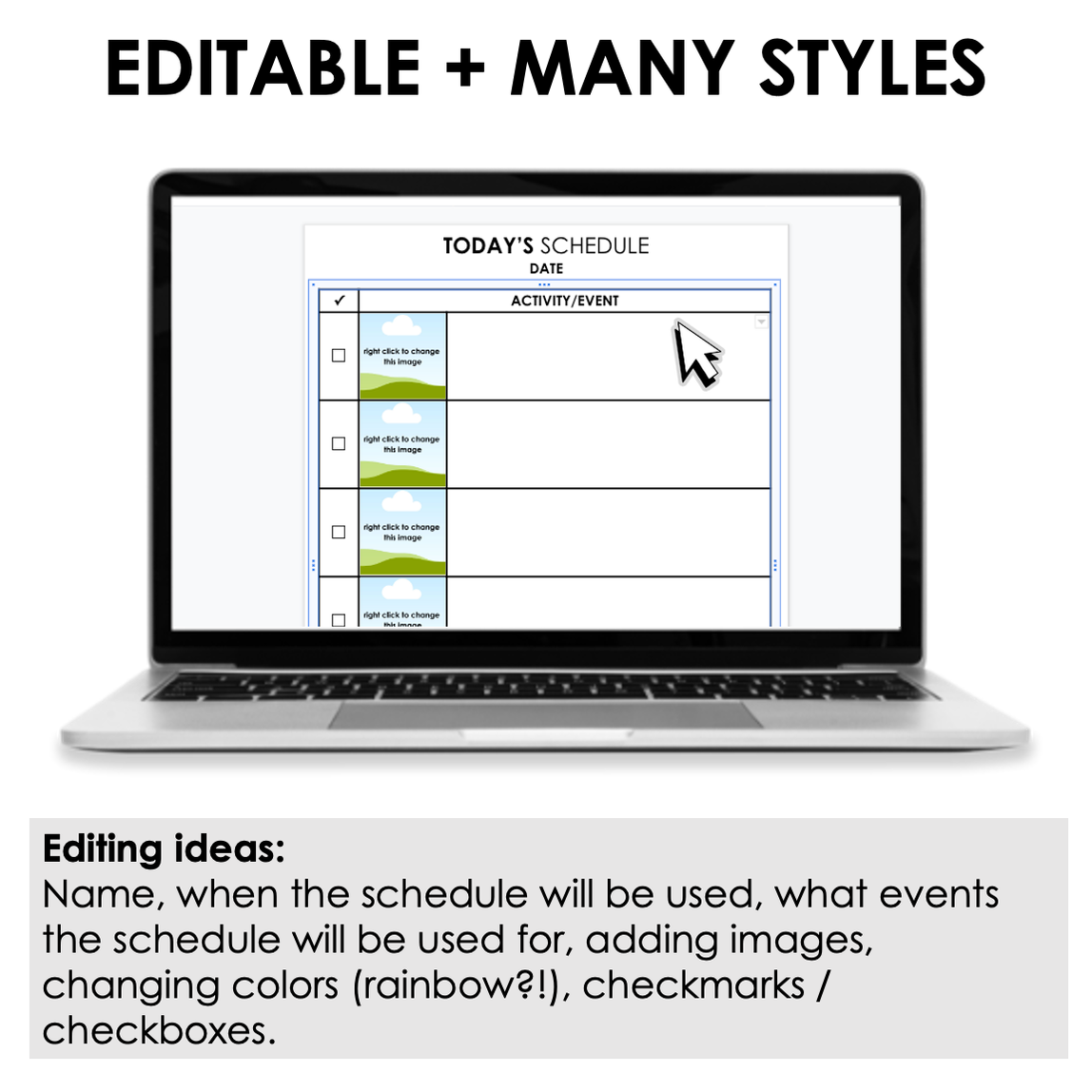 Written Visual Schedule | EDITABLE — Autism Grown Up