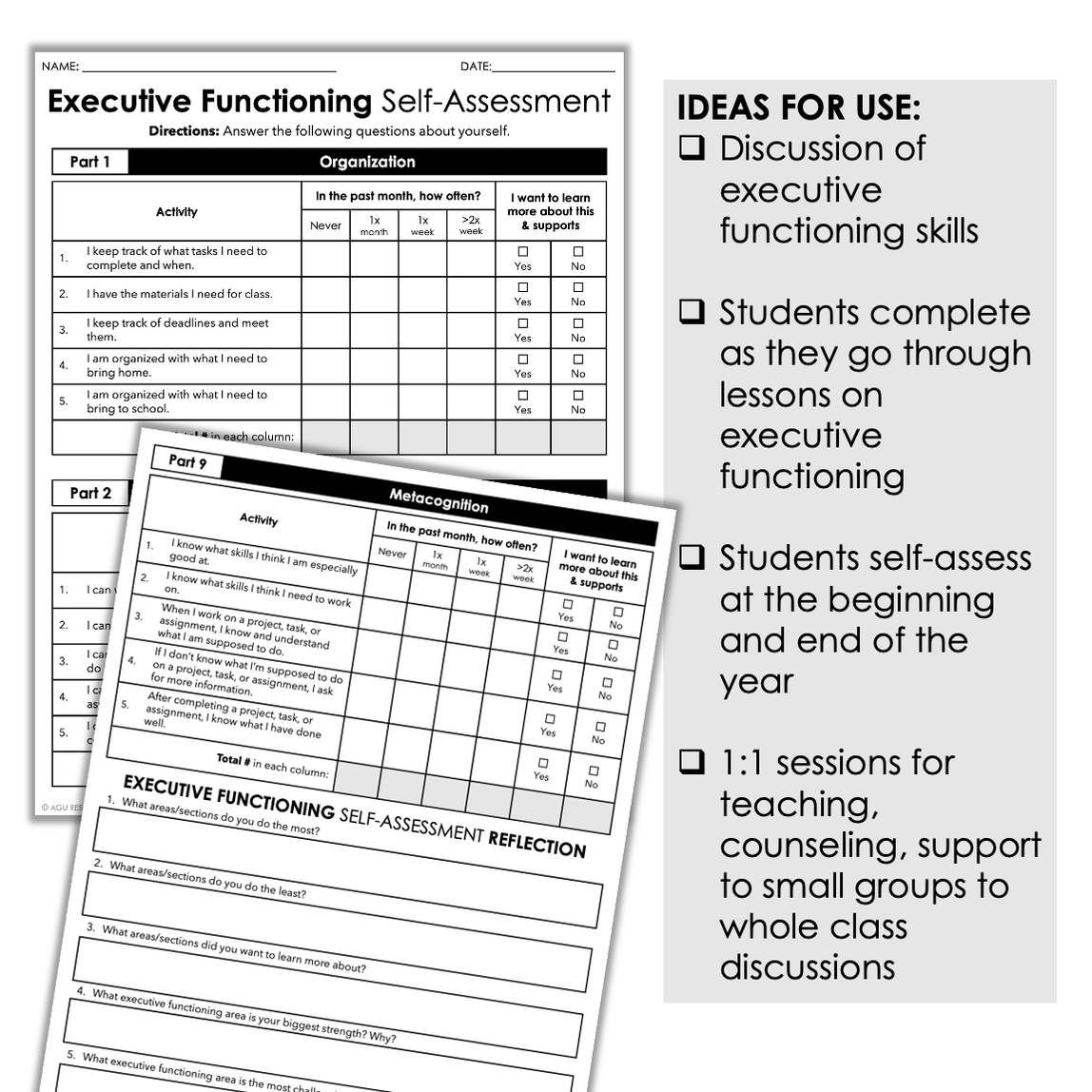 Executive Functioning Skills | Student Self-Assessment — Autism Grown Up