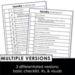 Laundry CHECKLIST / TASK ANALYSIS — Autism Grown Up
