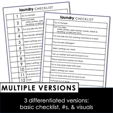 Laundry CHECKLIST / TASK ANALYSIS — Autism Grown Up