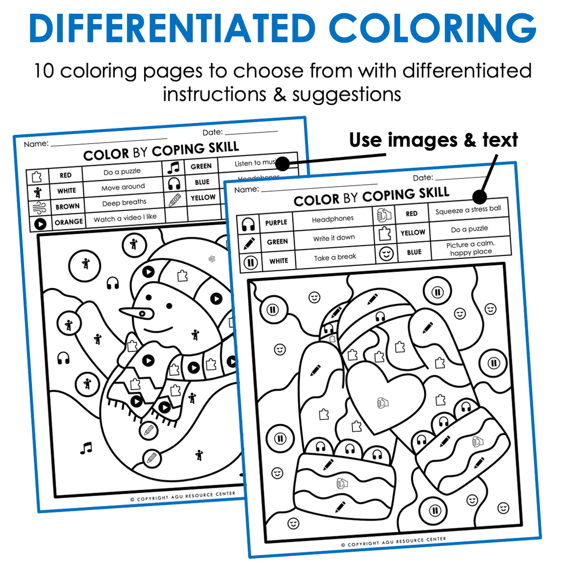 Winter Color by Code | Coping Skills Activity — Autism Grown Up