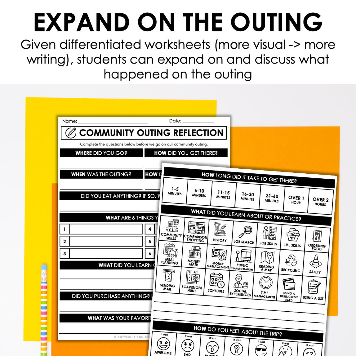 Community Outing (CBI) Visual Reflection Worksheets + Digital Activity ...