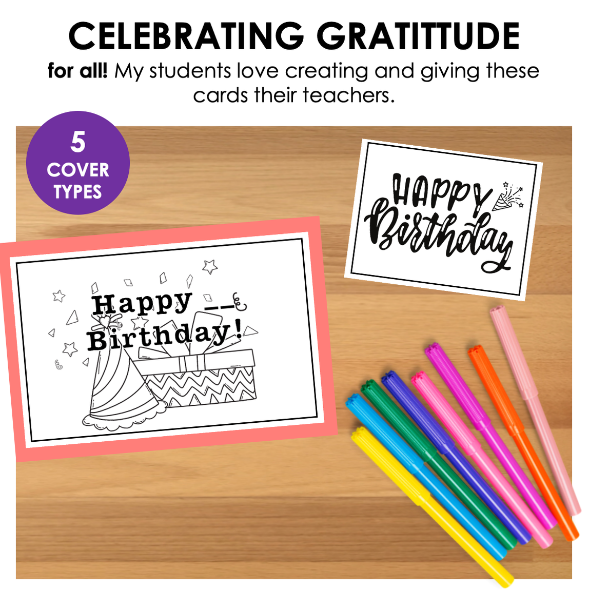 Happy Birthday Greeting Cards | Differentiated Writing for Special Edu ...