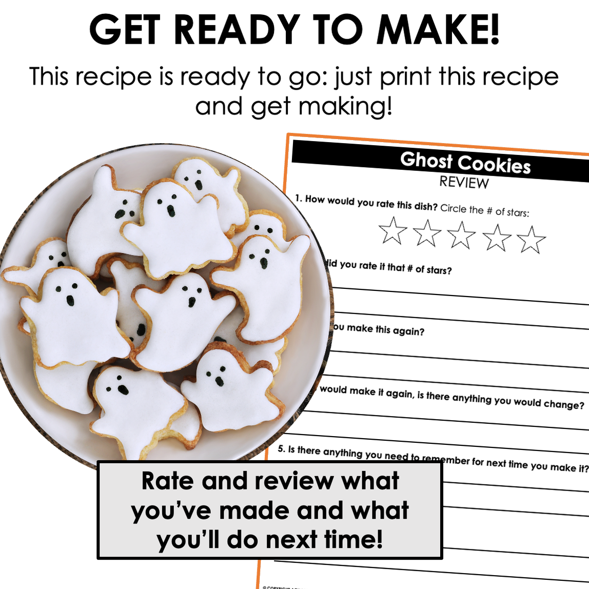Ghost Cookies Visual Recipe | Halloween Activities for Special Educati ...