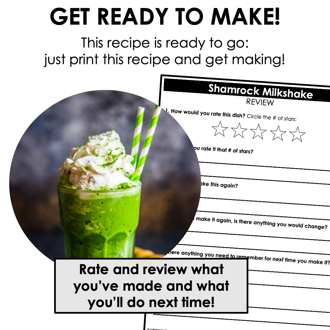 Shamrock Milkshake Visual Recipe — Autism Grown Up