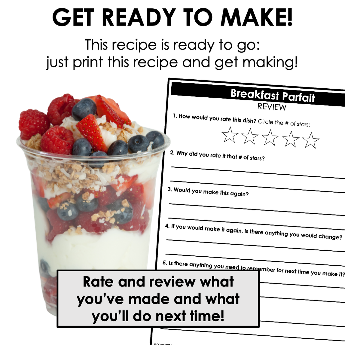 Breakfast Parfait Visual Recipe — Autism Grown Up