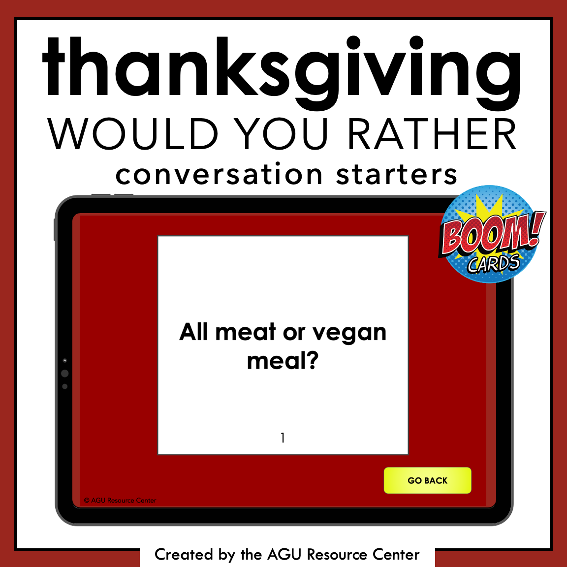 Thanksgiving WOULD YOU RATHER | BOOM CARDS — Autism Grown Up