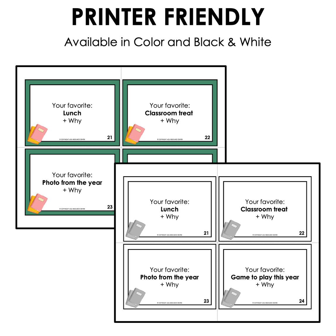 End of the Year FAVORITES + WHY | Icebreakers | Social Task Cards | Pr ...