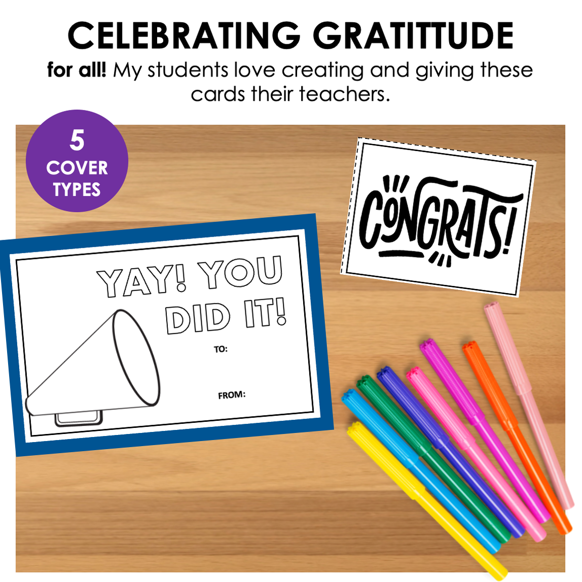 Congrats Greeting Cards | Differentiated Writing for Special Education ...