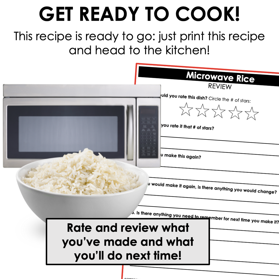 Microwave Rice Visual Recipe — Autism Grown Up