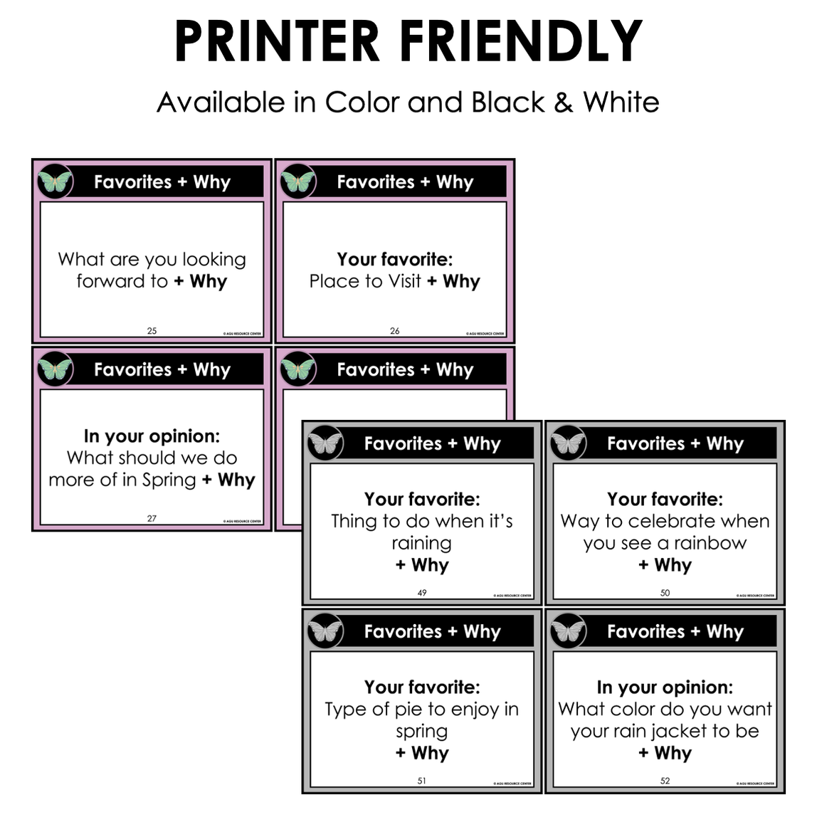 Spring FAVORITES + WHY | Icebreakers | Social Task Cards | Printable ...