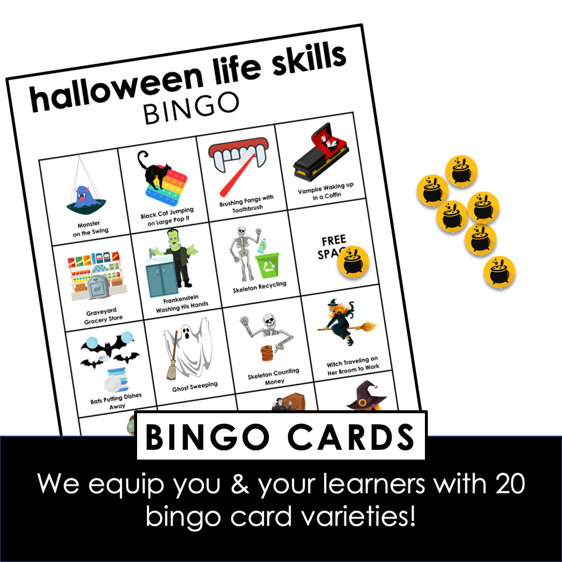 Halloween LIFE SKILLS BINGO — Autism Grown Up
