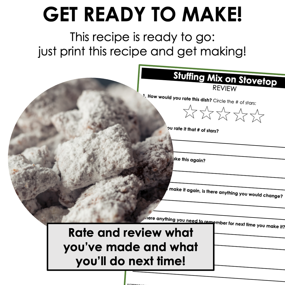 Puppy Chow Visual Recipe — Autism Grown Up