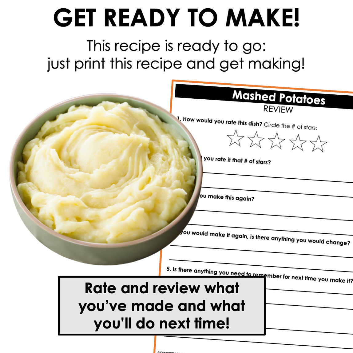 Mashed Potatoes Visual Recipe — Autism Grown Up