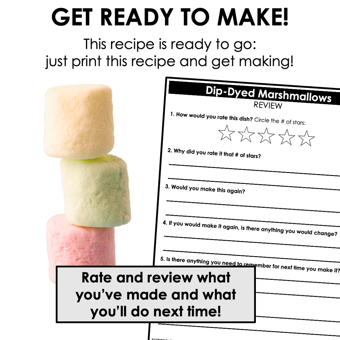 Dip-Dyed Marshmallows Visual Recipe — Autism Grown Up