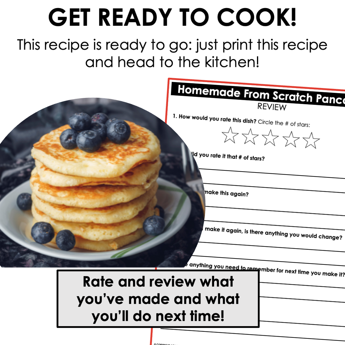 Homemade from Scratch Pancakes Visual Recipe — Autism Grown Up