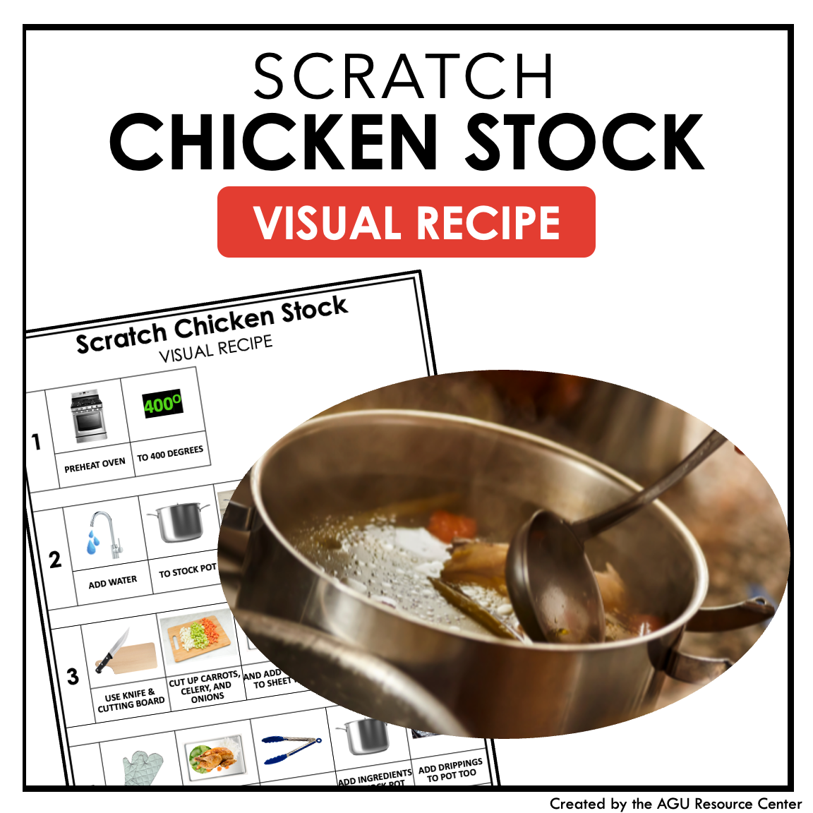 Scratch Chicken Stock Visual Recipe — Autism Grown Up