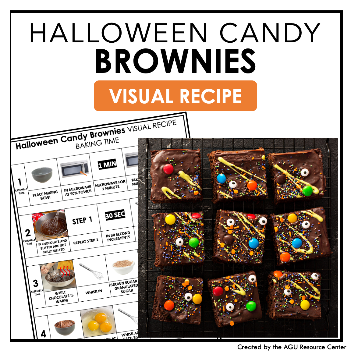 Halloween Candy Brownie Visual Recipe | Halloween Activities — Autism ...